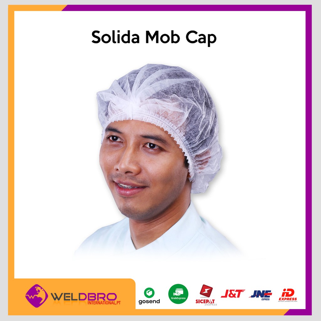 Jual Penutup Kepala Mob Cap Solida Penutup Rambut 100 Pcs per box Hair ...