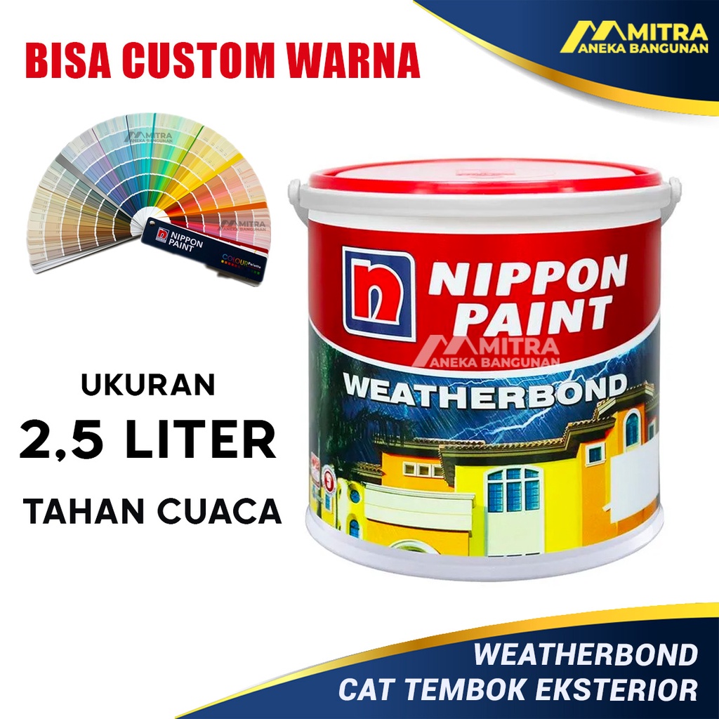 Jual CAT TEMBOK EKSTERIOR WEATHERBOND NIPPON PAINT 2,5 LITER 3,5 KG ...
