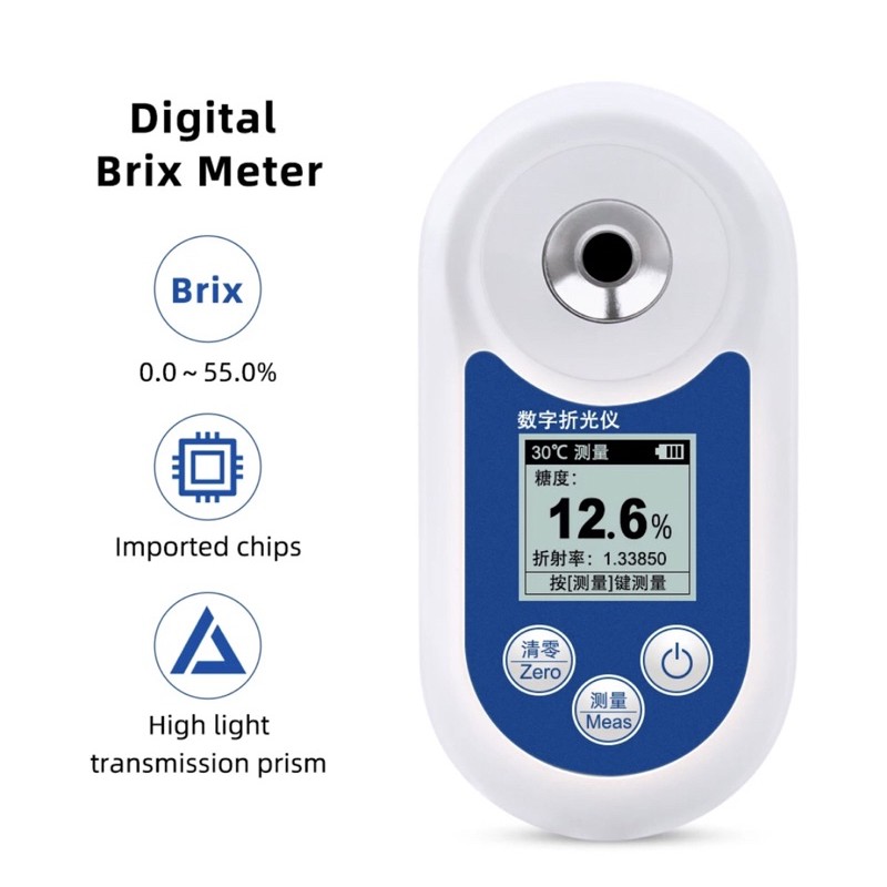 Jual Digital Refractometer 0-55% Brix Meter Saccharimeter Densimeter ...