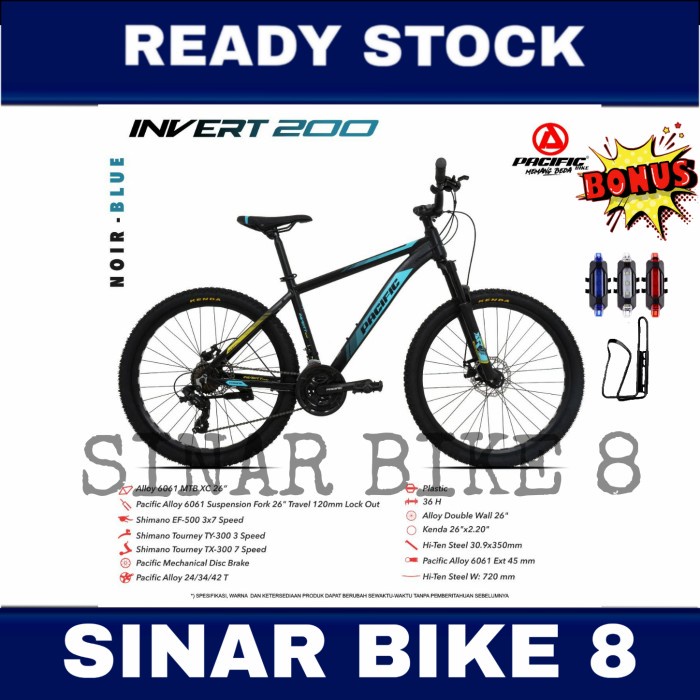 Jual Sepeda Gunung 26 Inch PACIFIC INVERT 200 Alloy 21 Speed Rem Cakram ...