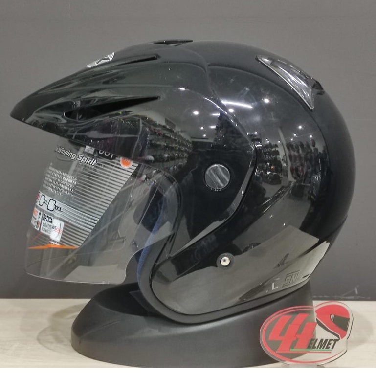 Jual INK CX 22 SOLID BLACK METALIC helm half face helm motor helm ...