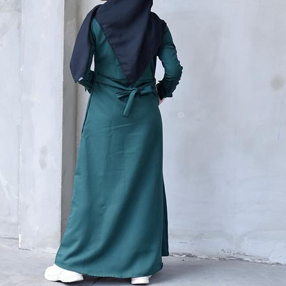 Jual Muslimore Baju Muslim Gamis Murah Hijau Botol Polos Balotelli XNB ...