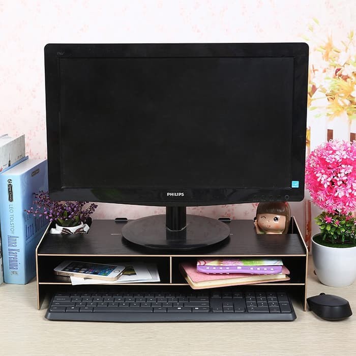 Jual Original Rak Desktop Storage PC Komputer Meja Kayu Laptop Notebook ...