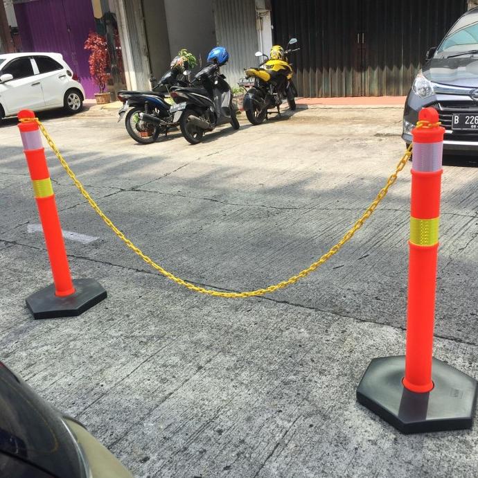 Jual Stick Cone pembatas jalan 2 ea+ Rantai plastik 8mm x 2,5 mtr ...