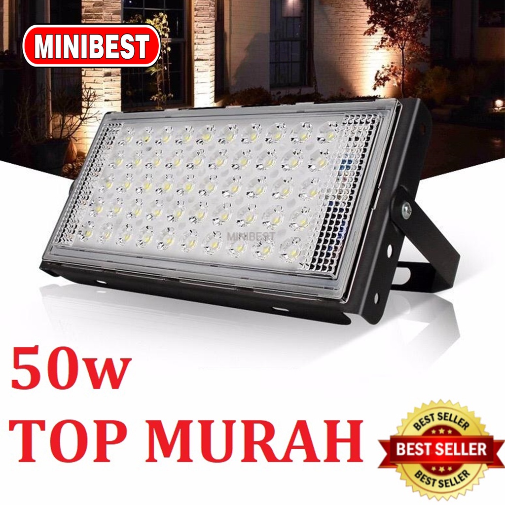 Jual LAMPU SOROT / TEMBAK LED SLIM 50 WATT / 50W RGB LED FLOODLIGHT50 WATT AC 220V kap sorot ...