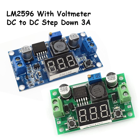 Jual LM2596 With Voltmeter Adjusable DC to DC Step Down 3A Buck Converter | Shopee Indonesia