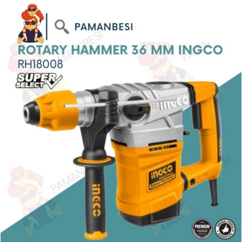Jual RH18008 BOR DEMOLITION ROTARY HAMMER 36mm 3MODE BOR PAHAT AVT ...