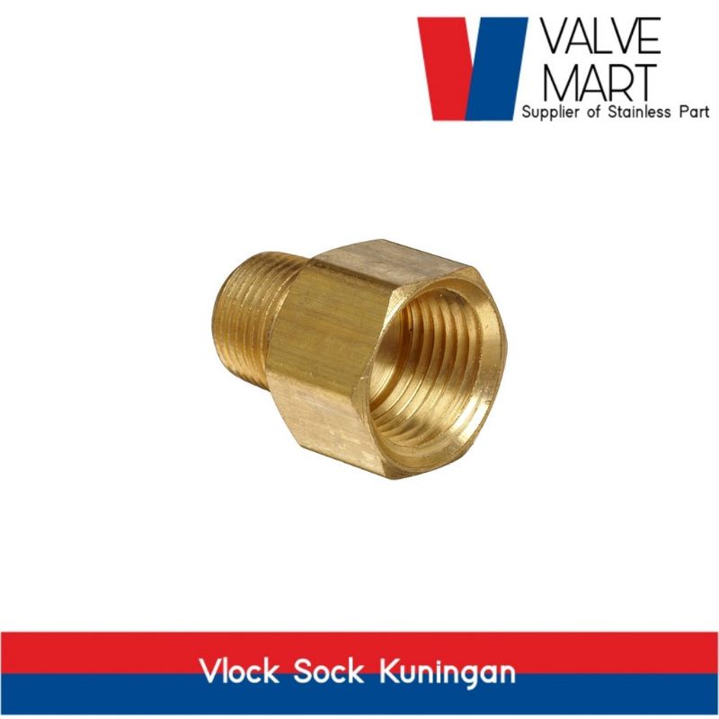 Jual Vlock Sock / Vlok sok kuningan 1/4" Male x 1/2" Female | Shopee ...