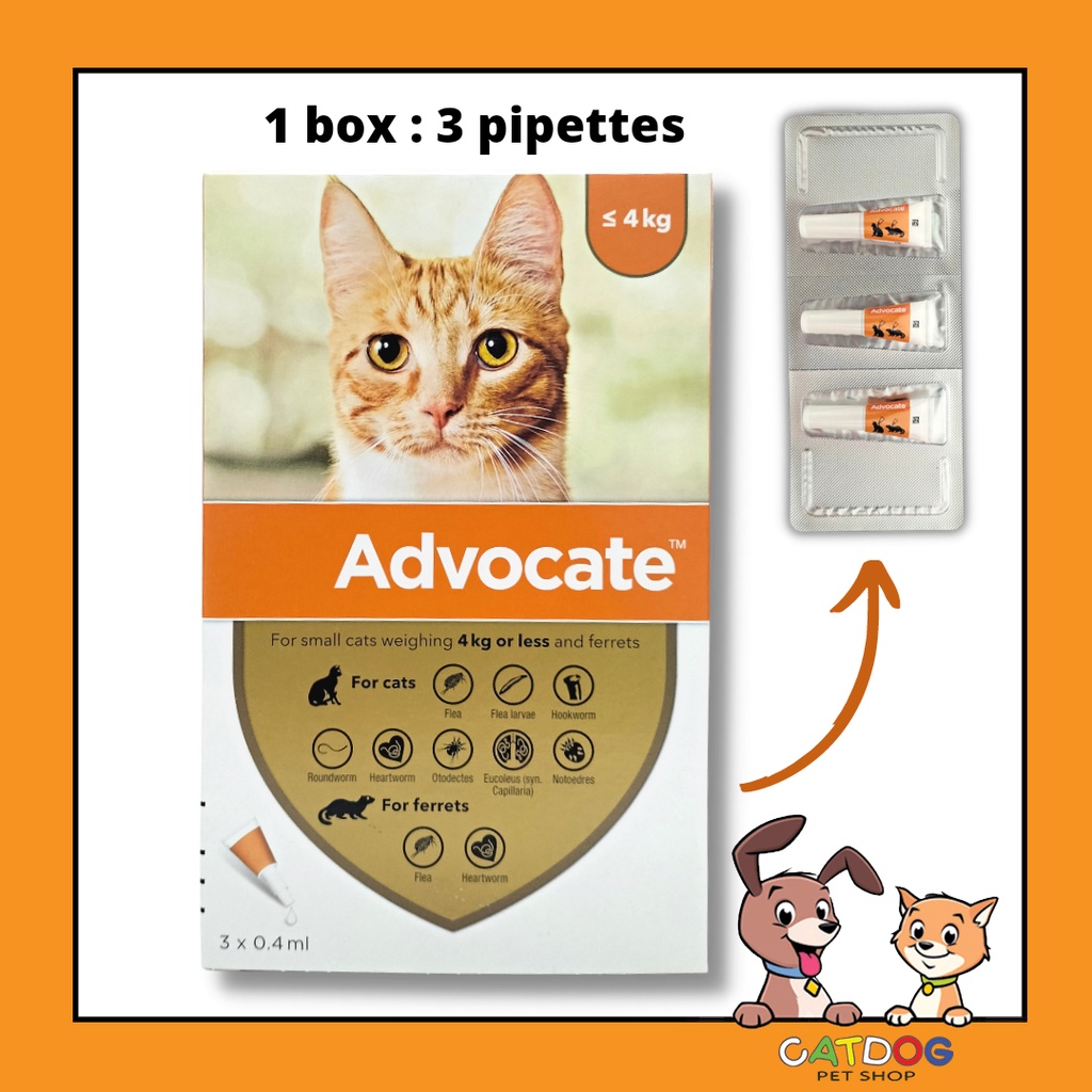 Jual Advocate for Small Cat & Ferret 0-4kg (1 BOX ISI 3 TUBE) | Shopee ...