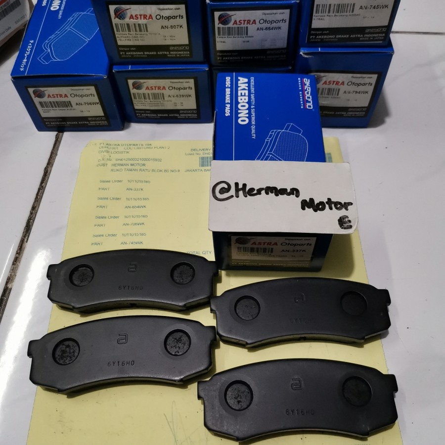 Jual Kampas rem belakang Brake pad Akebono AN-337K Toyota Land Cruiser ...