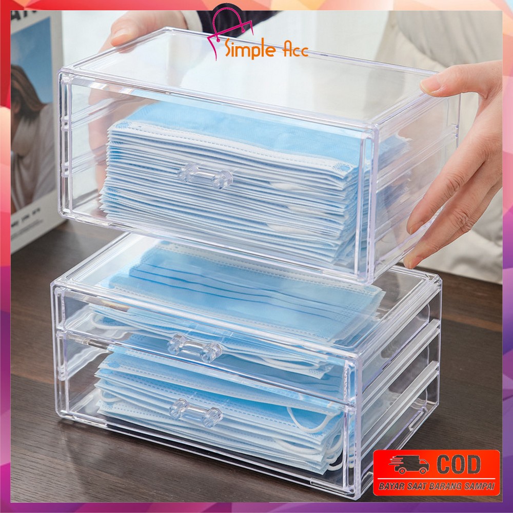 Jual DO-K105 Kotak Penyimpanan Tempat Masker Akrilik Organizer Box ...