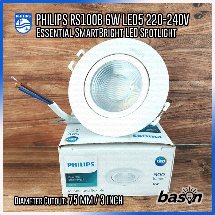 Jual PHILIPS RS100B 6W 500lm D75 220V - Lampu LED Spotlight | Shopee Indonesia