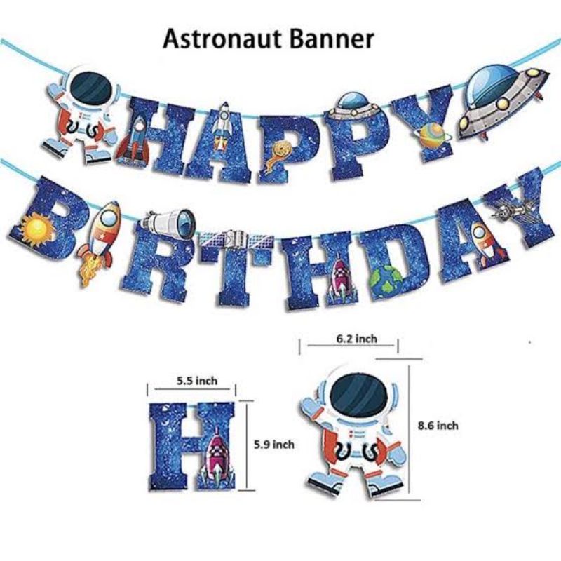 Jual BANNER HAPPY BIRTHDAY TEMA ASTRONOT / LUAR ANGKASA / PLANET ...