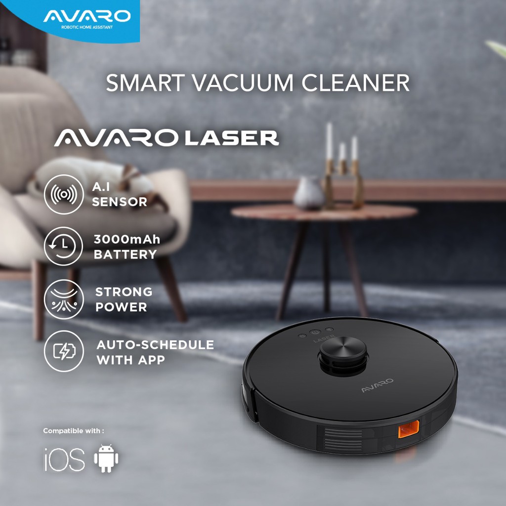 Jual AVARO LASER ROBOTIC VACUUM CLEANER-[GARANSI 2 TAHUN ) | Shopee ...