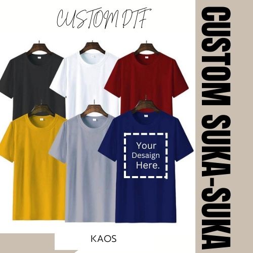 Jual Custom Satuan Sablon DTF KAOS POLOS COTTON TC 30S Kaos Sablon Kaos ...