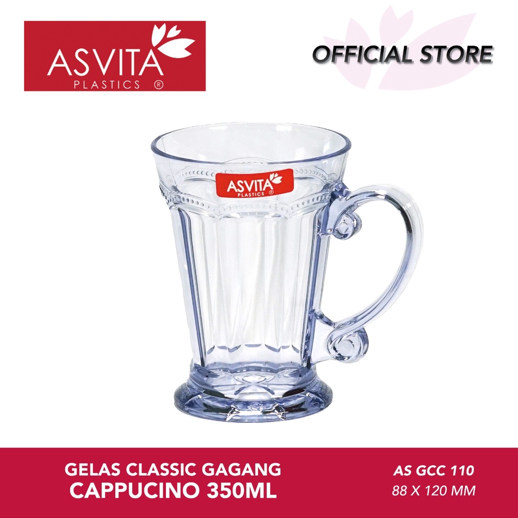 Jual ASVITA Gelas Kopi Cappucino 350 ML - 6 PCS Plastik Food Grade ...