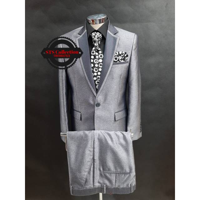 Jual Jas celana silver / Jas pria silver / Jas pengantin pria/ jas pria ...