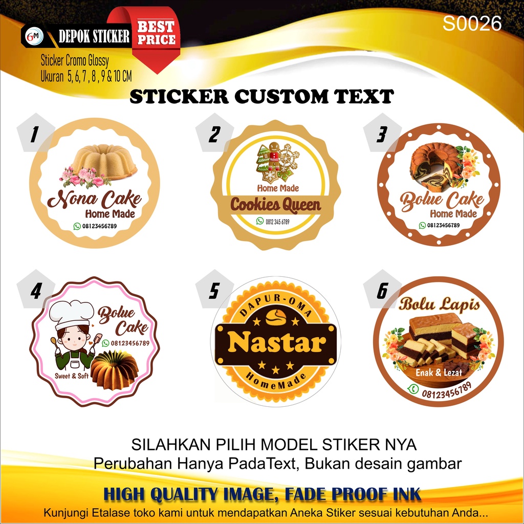 Jual Cetak Stiker label Kue Cake Nastar Bolu | Shopee Indonesia