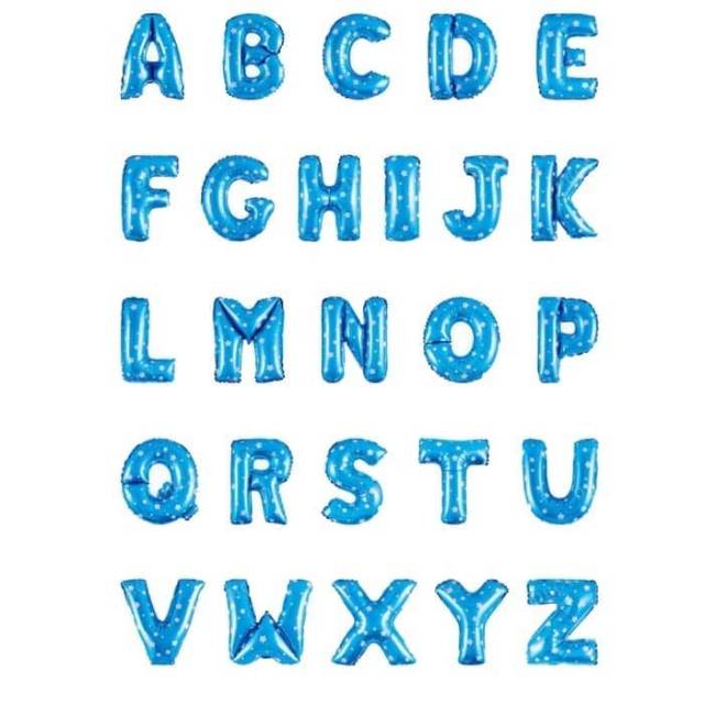 Jual BALON HURUF DAN ANGKA WARNA BIRU / BALON FOIL ABJAD | Shopee Indonesia