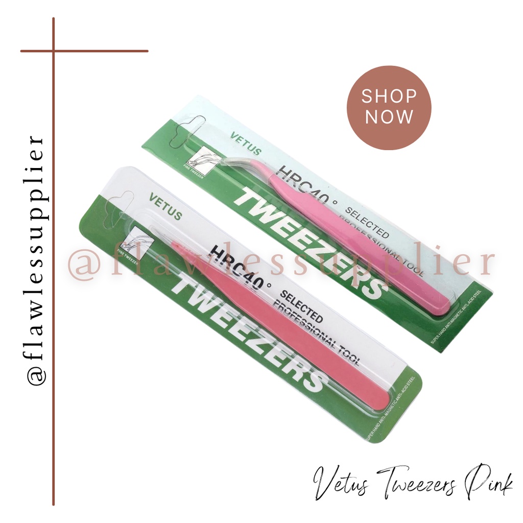 Jual [PINK] Pinset Vetus Tweezer Vetus Lurus Bengkok Pinset Eyelash ...