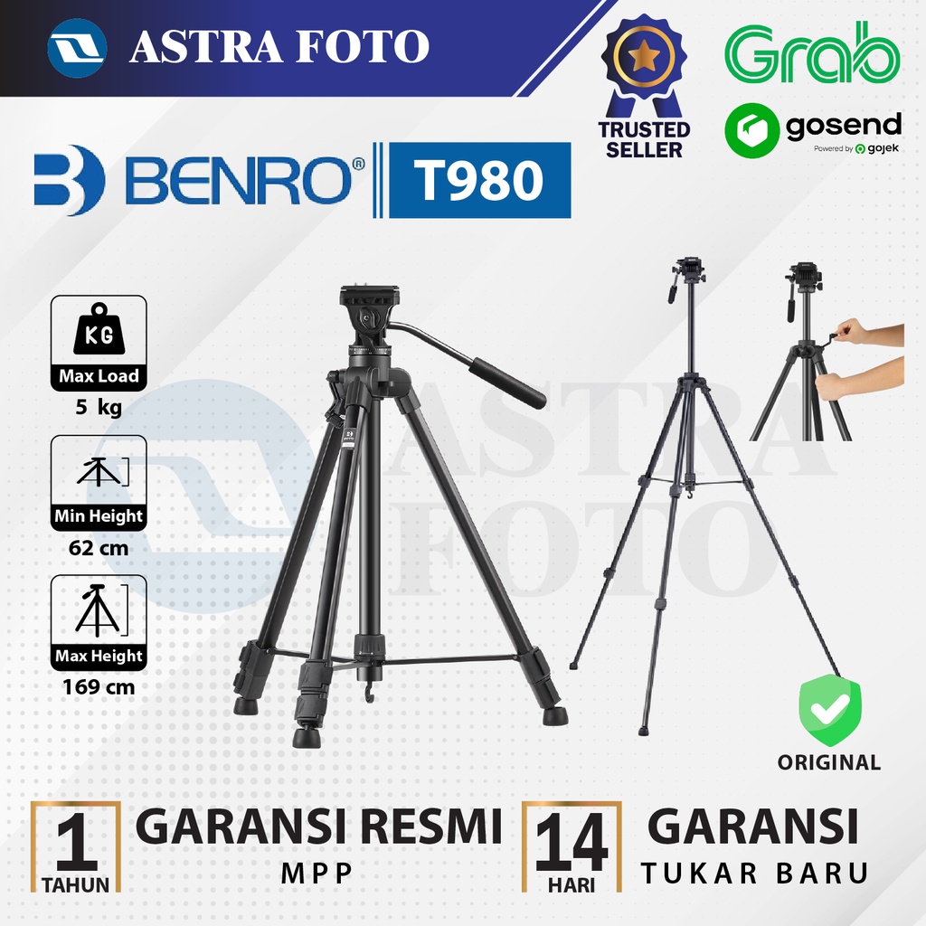 Jual Tripod Kamera Benro T980 for Mirrorless and DSLR Camera | Shopee ...