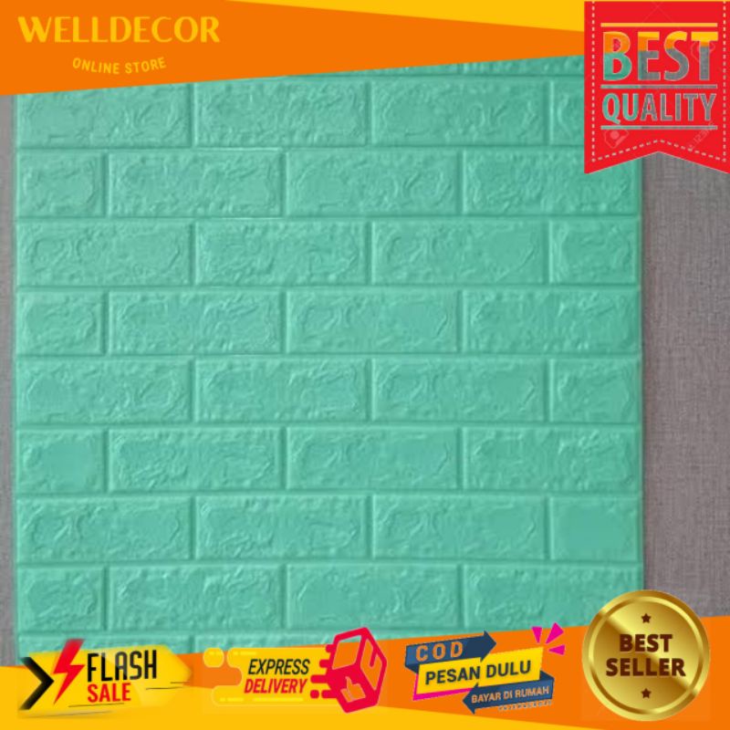 Jual WALLPAPER DINDING 3D BATA HIJAU TOSCA 70 x 77 DEKORASI WALLPAPER ...