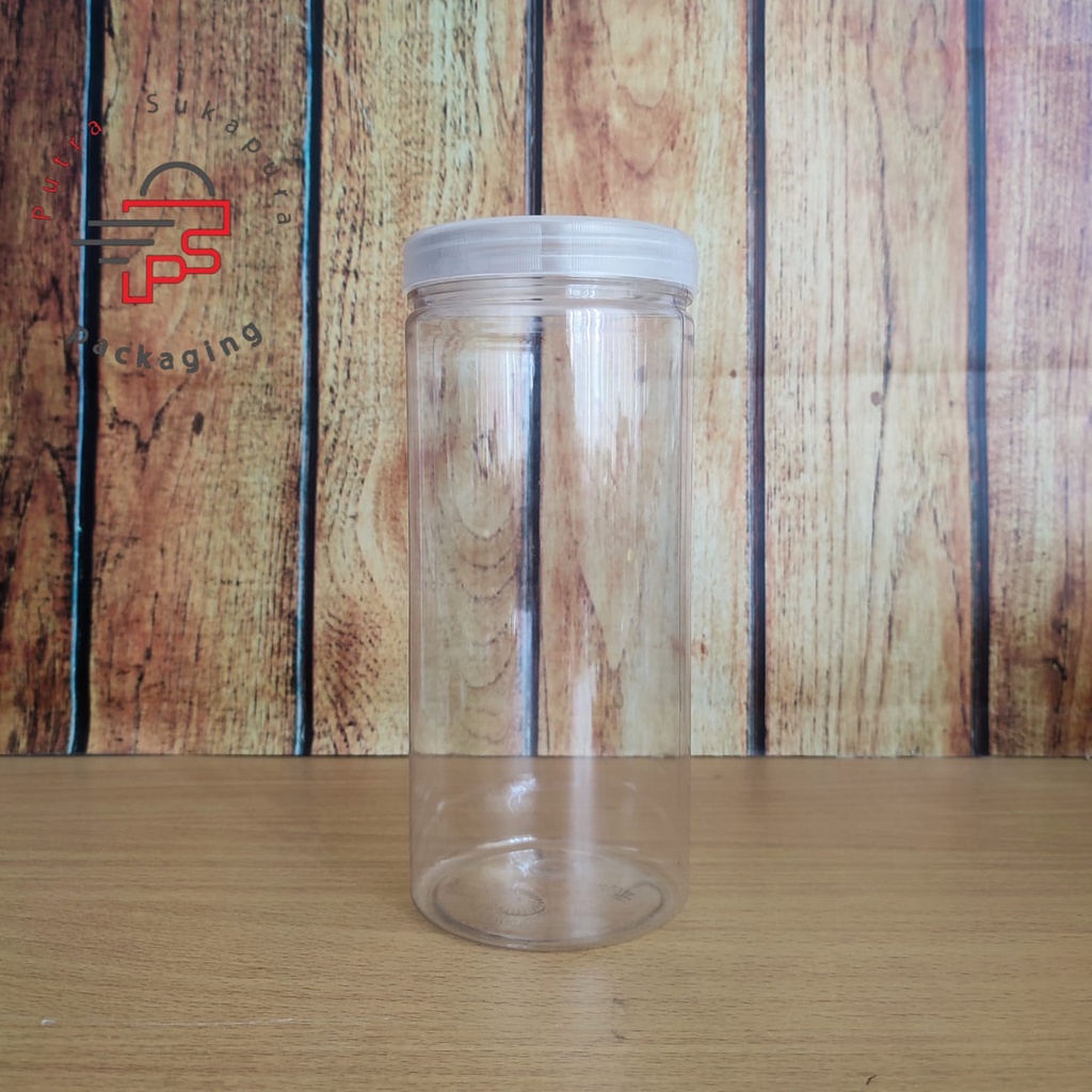 Jual toples tabung cylinder 1300ml / toples jar plastik 1300ml 1,3 liter / toples kue kering ...
