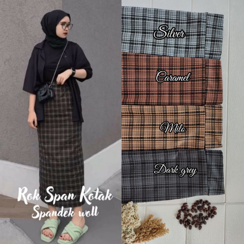 Jual ROK SPAN KOTAK KOTAK PANJANG/ROK SPAN TARTAN PREMIUM KOREAN STYLE ...