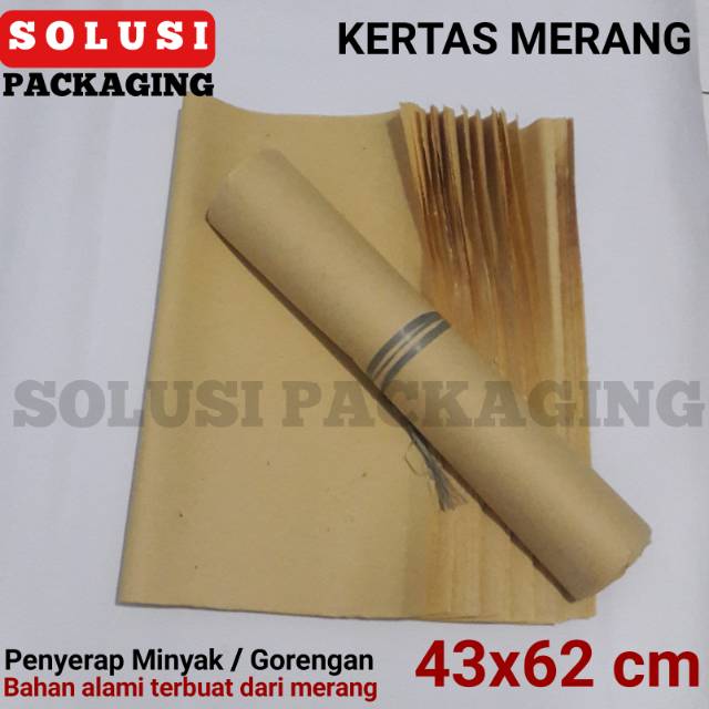 Jual KERTAS MERANG 43X62CM ISI 25 PCS -KERTAS MINYAK-PENYERAP MINYAK ...