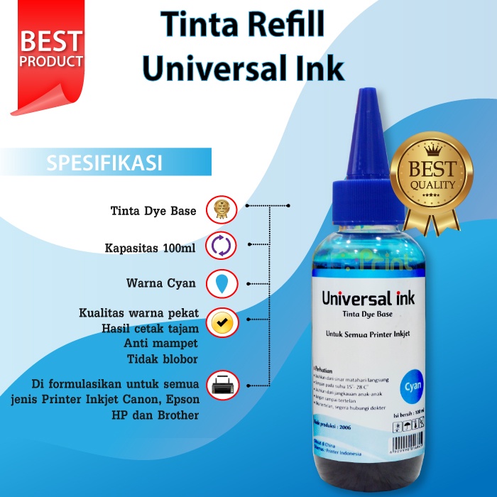 Jual Tinta Refill Universal Printer Ink 100ml Infus Cartridge Canon 810 ...
