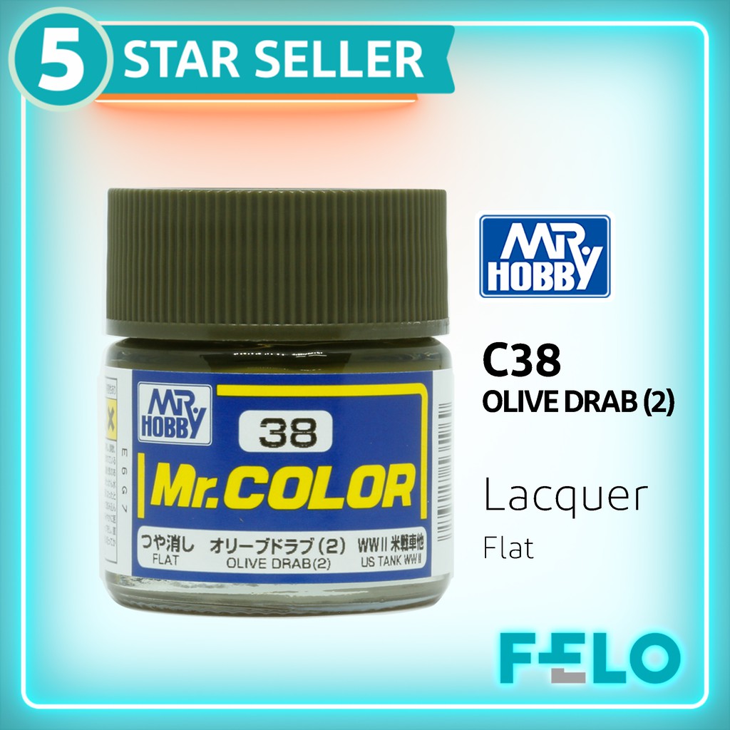 Jual CAT GUNDAM - MOKIT MR COLOR OLIVE DRAB (2) C 38 / MR HOBBY C38 ...