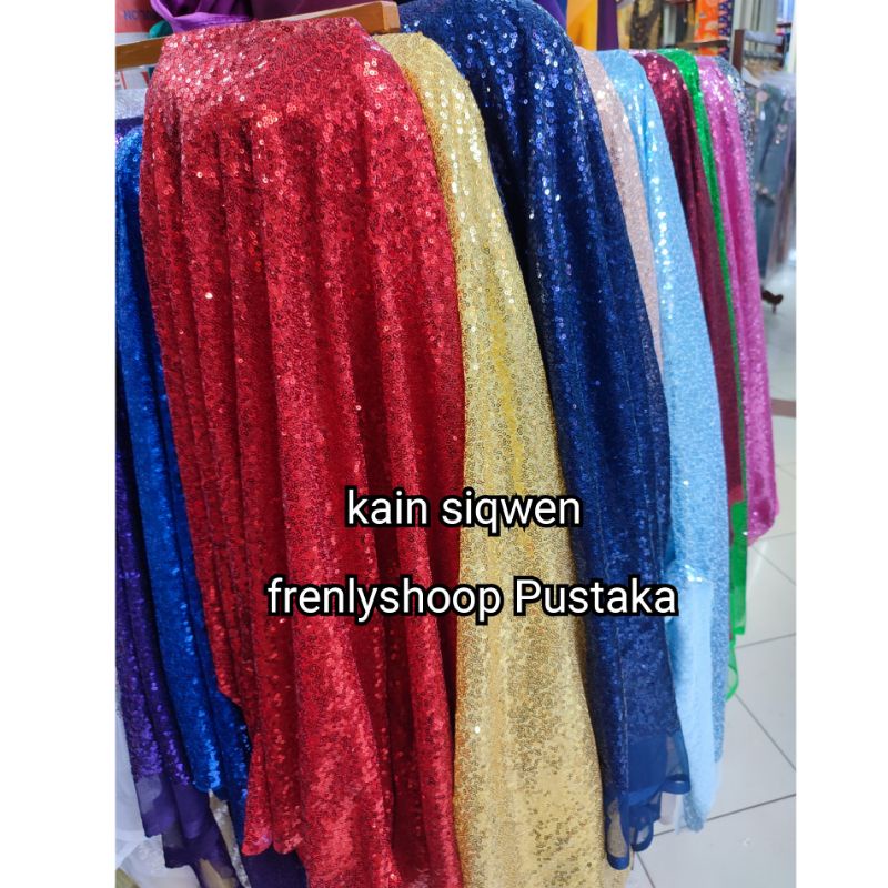 Jual Kain seribu payet sequin / Bahan sequin seribu payet full payet ...