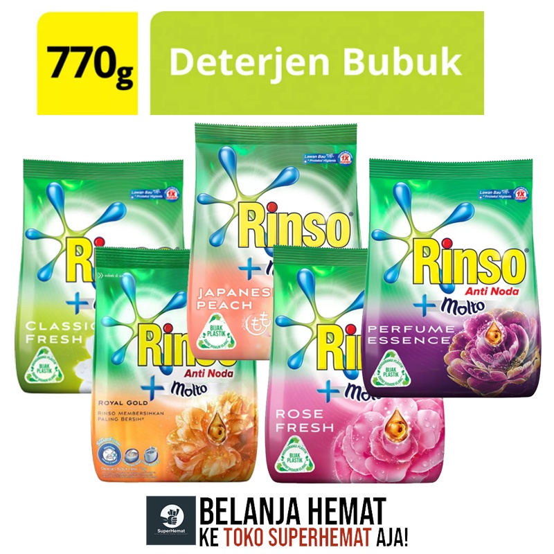 Jual RINSO Molto - Anti Noda Deterjen Bubuk - 770 gr | Shopee Indonesia