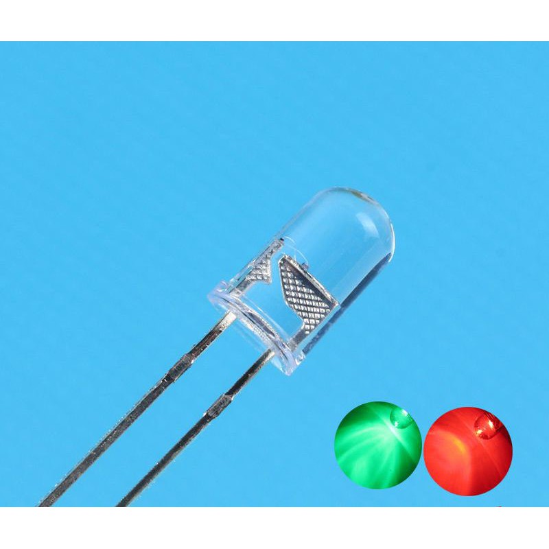 Jual LED 5mm 2 warna 2 kaki 2 pin nyala Merah Hijau Red Green bi-color ...