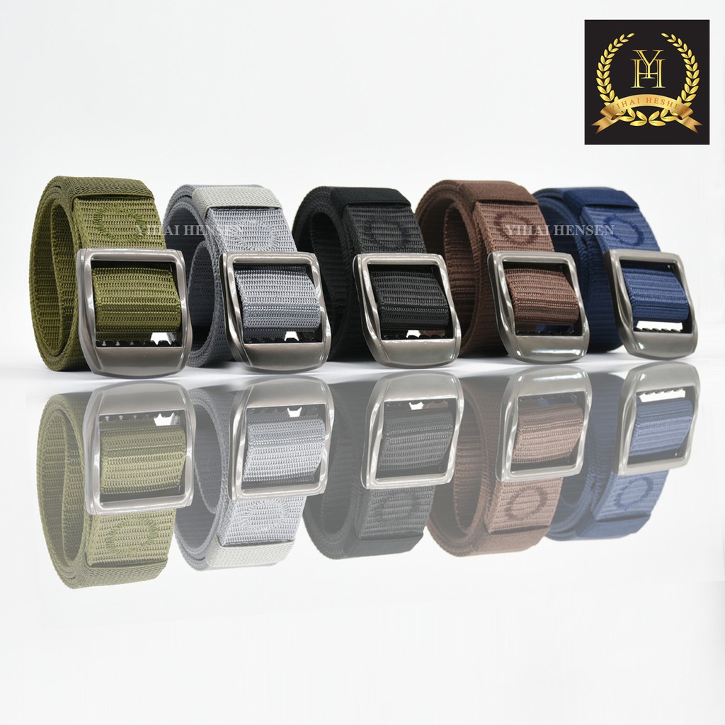 Jual [Y&H] Ikat Pinggang Pria Canvas NYLON Gesper NYLON Sabuk Kanvas Kepala Logam Besi Men Belt ...