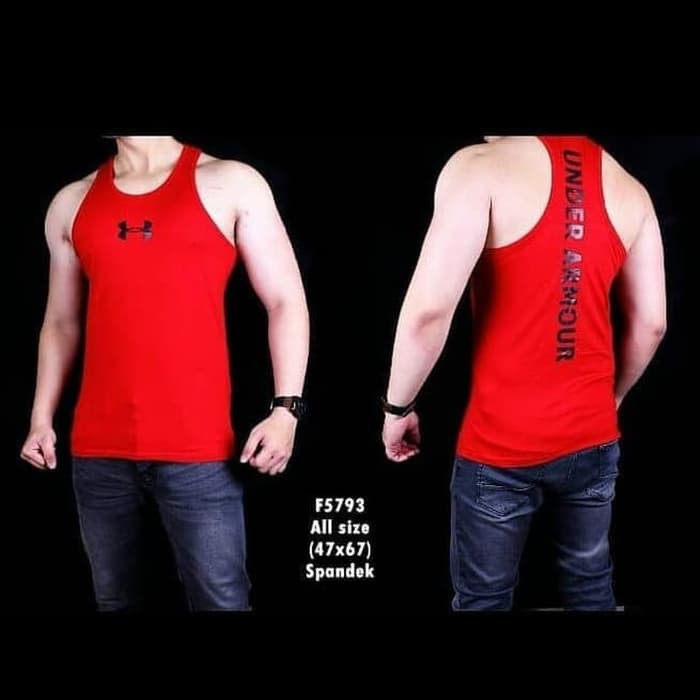 Jual KAOS SINGLET PRIA OLAHRAGA COWOK COWO GYM FITNES JOGING RUNNING ...