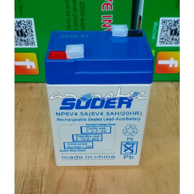 Jual BATERAI AKI KERING SUOER 6V 4500mAh | Shopee Indonesia