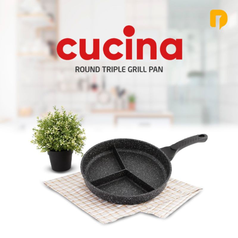 Jual Cucina Round Triple Grill Pan 28 Cm | Shopee Indonesia