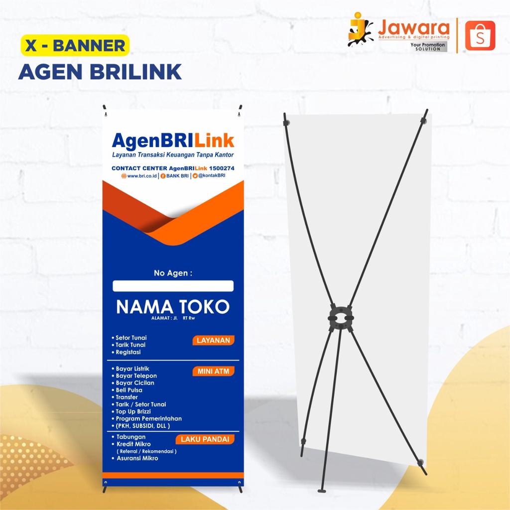 Jual Standing Spanduk Banner Agen BRI Link, Jawara Printing, Ponorogo ...