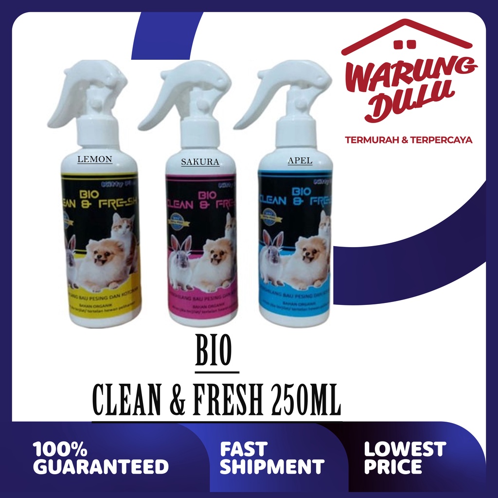 Jual Penghilang Bau Pesing & Kotoran - Kitty Plus BIO Clean & Fresh 250ml | Shopee Indonesia