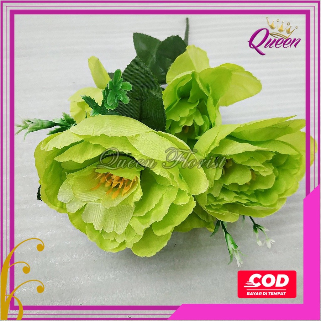 Jual COD BUNGA ROSE MANGKOK ARTIFICIAL DIAMETER KELOPAK 15CM/PEONY ...