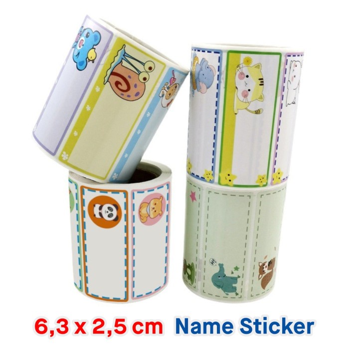 Jual Stiker Kartun Nama Anak Sticker Label Writeable Buku Notes Tag ...