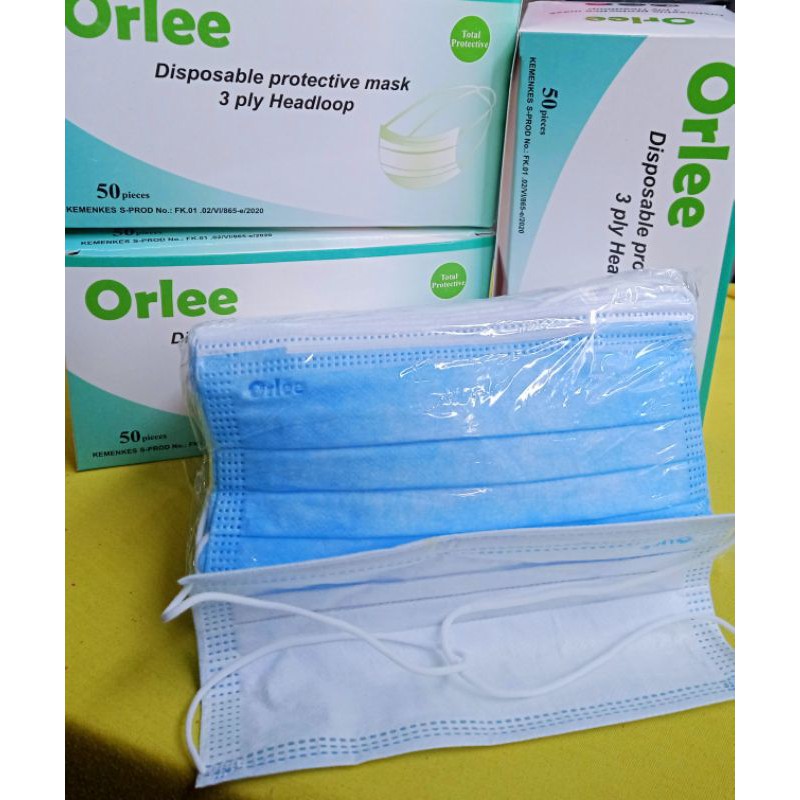 Jual Masker Orlee Hijab & non hijab ISI 50pcs (biru) | Shopee Indonesia