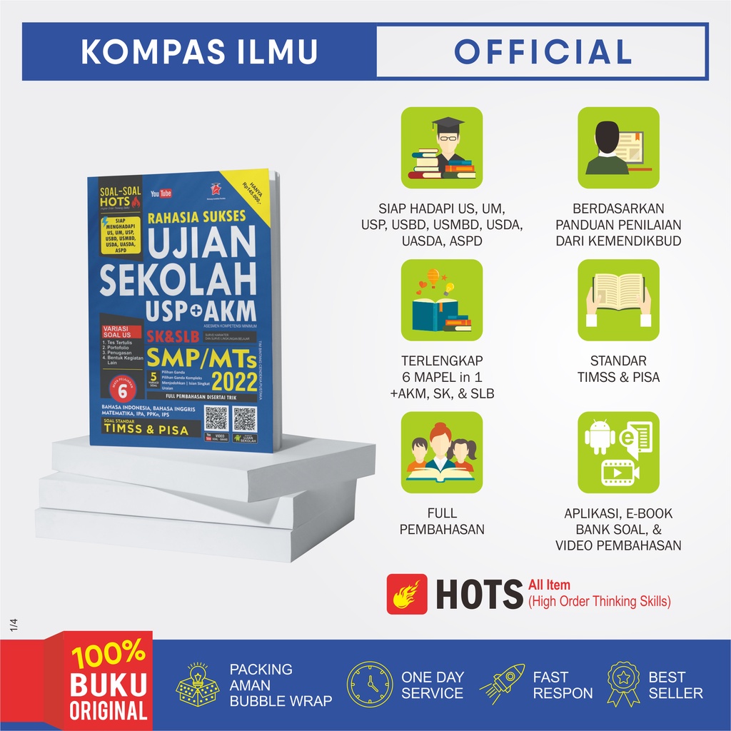 Jual Buku RAHASIA SUKSES UJIAN SEKOLAH - USP + AKM SMP/MTs 2022 | Shopee Indonesia
