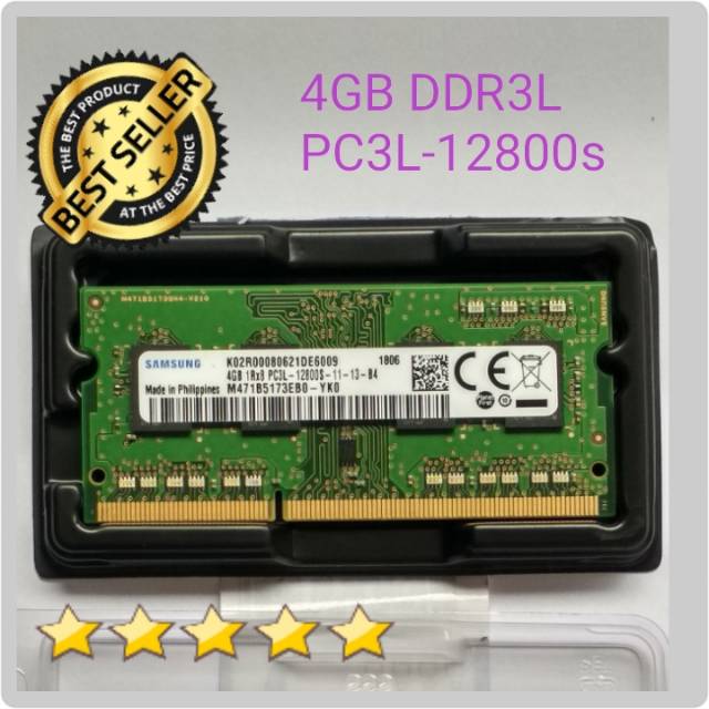 Jual DDR3L Samsung 4GB 1Rx8 PC3L-12800s-11-13-B4 sodimm memori ram laptop macbook pc12800 ...