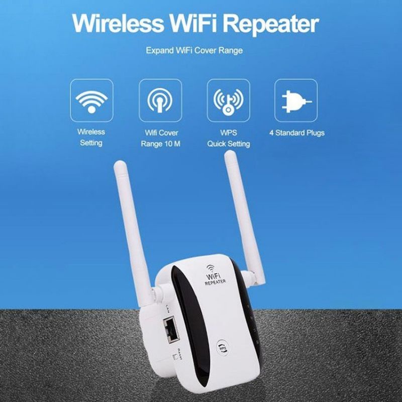 Jual Penguat Sinyal Wifi Repeater 300Mbps Wireless Wifi Signal Booster Amplifier Wifi Reange ...