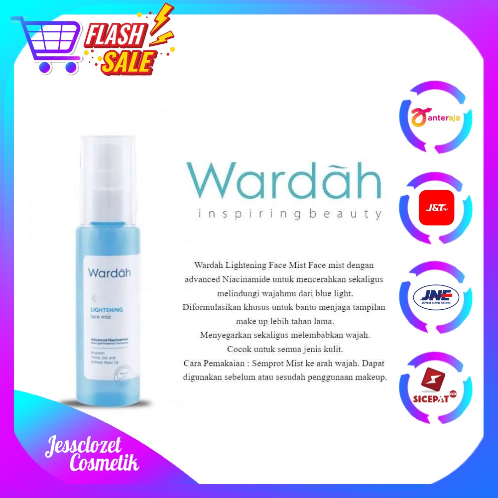 Jual Wardah Lightening Face Mist 60 ml - Spray untuk primer, setting ...