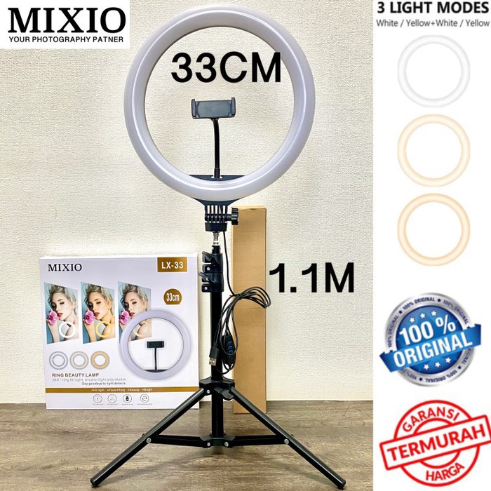 Jual MIXIO PAKET 33CM RING LIGHT + TRIPOD 1.1M Selfie Vlogger ...