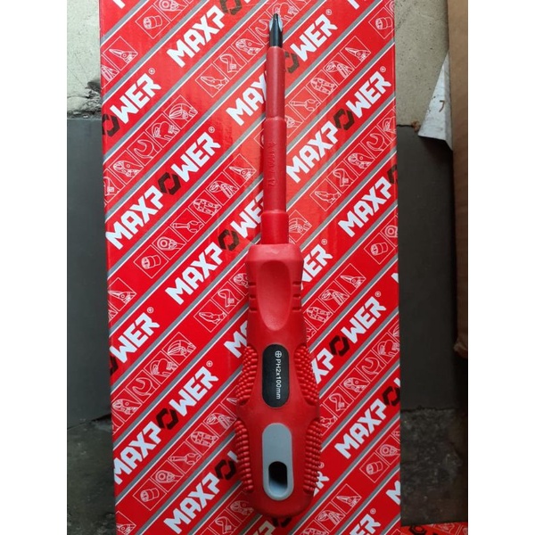 Jual Obeng Listrik 8" MAXPOWER +PH2x100mm Isolator 1000v Screwdriver ...