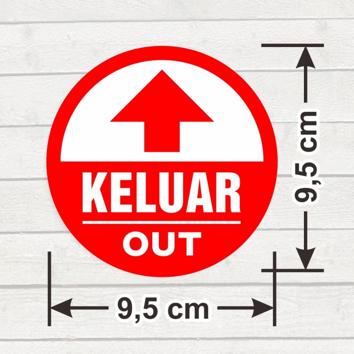 Jual Sticker Tanda Masuk Keluar Stiker Bundar Vinyl Sign In Out 9,5 cm ...